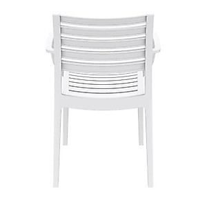 Compamia Artemis Outdoor Patio Dining Arm Chair in White (Set of 2)