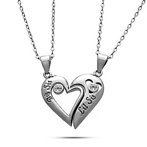 Big Sister Little Sister Necklaces Broken Heart Pendants Big Sis Lil Sis Necklace Sterling Silver Sisters Necklace Best Friends