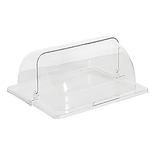 DOITOOL Chafing Dish Cover Roll Top Bakery Pan Display Cover Plastic Clear Dessert Display Cover, 13" x10.6" x6.1 (Only Cover)