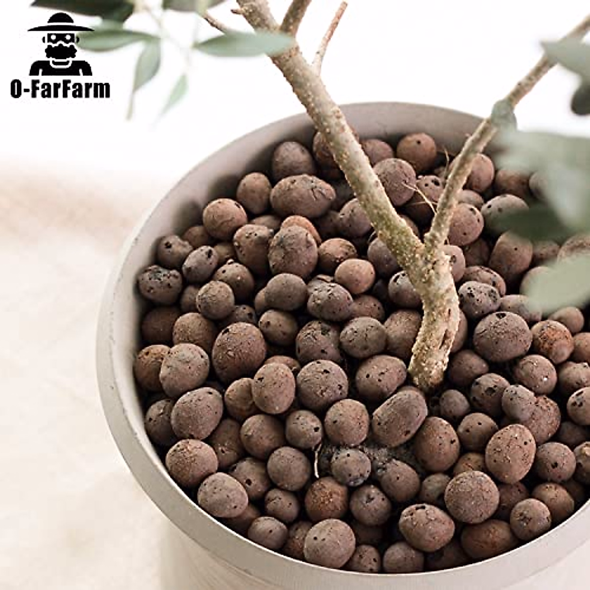O-FarFarm Clay Pebbles for Indoor Plants, Hydroponics Supplies Clay Balls for Hydroponic Growing, 3 Sizes to Choose for Orchids, Hydroponics, Aquaculture(1qt, 10-30mm)