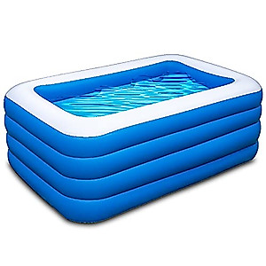 Inflatable Swimming Pool, 70x55x29 inch Inflatable Swimming Pool, Family Swimming Pool, Summer Water Party, Toddler, Outdoor, Garden, Backyard