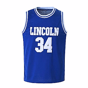 BOROLIN Jesus Shuttlesworth Shirts 34 Lincoln High School Basketball Jersey (Blue, X-Large)