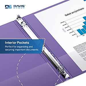 Premium Economy 1-Inch Binder, 3-Ring Binder for School, Office, or Home, Colored Binder Notebook, Pack of 6, Round Ring, Purple