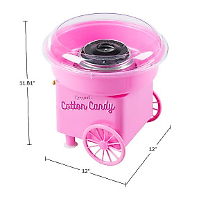 Countertop Cotton Candy Machine – Includes Scoop and 10 Serving Sticks – Works with Cotton Candy Sugar or Hard Candy by Great Northern Popcorn (Pink) (83-DT6084)