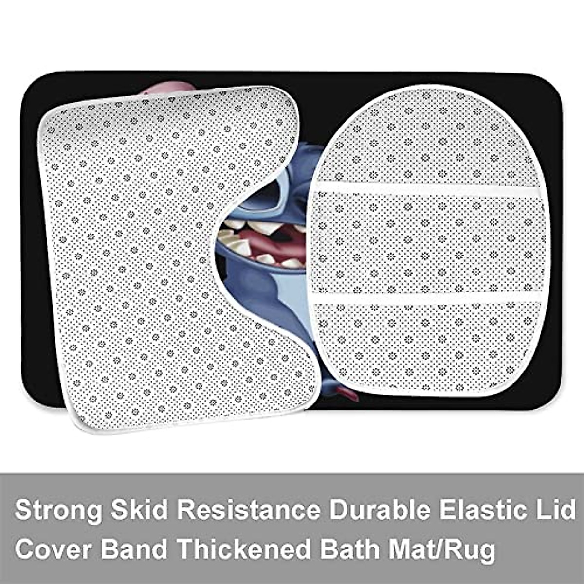 BOABIXA Stit-ch 4-Piece Shower Curtain Set, Shower Curtain, Non-Slip Carpet, Toilet Lid & Bath Mat,Good Looking & Durable, Suitable for Overall Bathroom Decoration