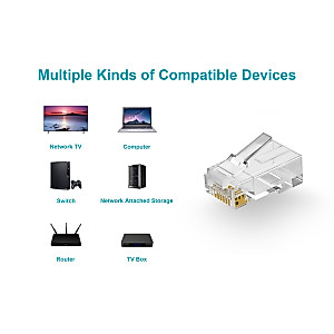 Monoprice Cat6 Plug Solid W/Insert 50U 100pcs/Bag