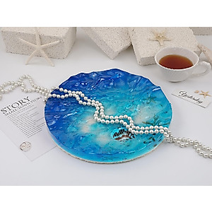 Yalulu 2Pcs Ocean Wave Tray Silicone Resin Mold, Geode Agate Platter Epoxy Silicone Casting Molds, Silicone Tray Resin Mold Plate Epoxy Resin Mold