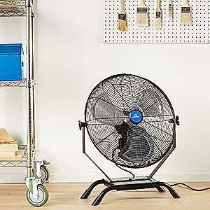 iLiving Wall Mounted/Floor Stand Variable 20 Inches Speed Indoor/Outdoor Fan, Industrial grade for Patio, Greenhouse, Garage, Workshop, and Loading Dock, 4650 CFM, Black