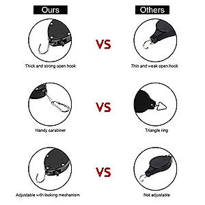 Retractable Plant Wire Pulley, Adjustable Plant Hanger Hook with Locking Mechanism for Hanging Plants, Garden Flower Baskets, Pots and Bird Feeders, Lower and Raise in Different Height, Black (4)