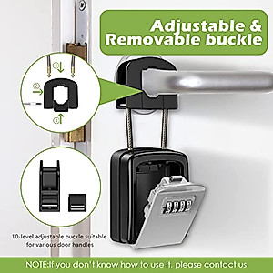 KeeKit Key Lock Box, Upgraded Key Safe Box with Removable Buckle, Resettable Code Key Storage Lock Box Waterproof with 4 Digit Combination, 5 Key Capacity for Home, Warehouse, Indoor & Outdoor