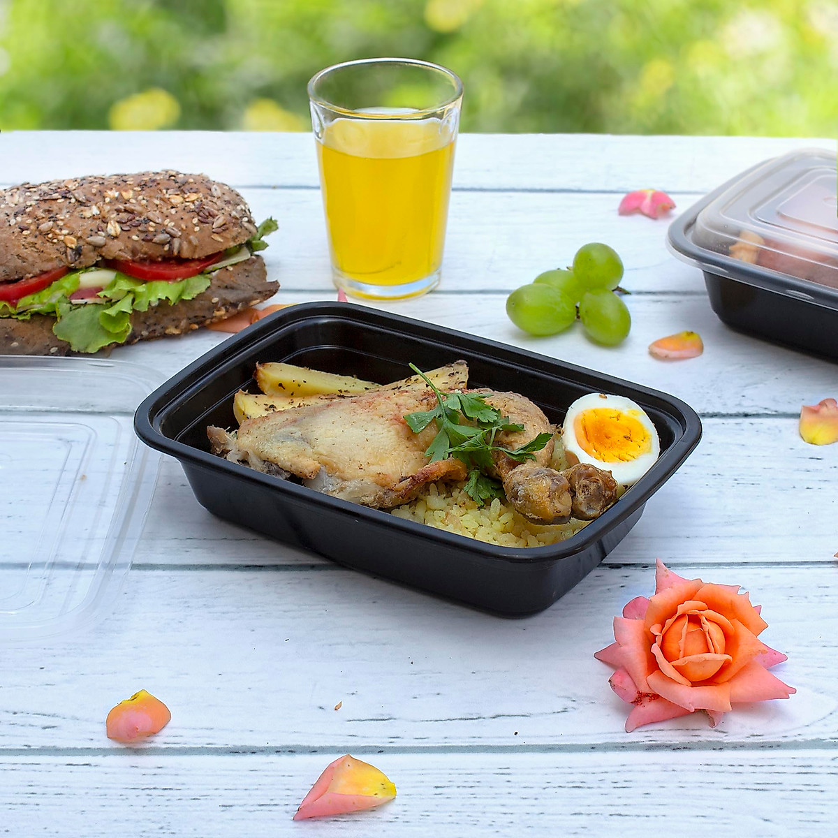 Comfy Package [Case of 150 24 oz. 1 Compartment Meal Prep Containers Reusable - Microwaveable, Dishwasher and Freezer Safe, BPA-Free, Portion Control and Convenience Food Storage with Lids, Stackable