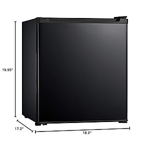 Impecca 1.7 Cu. Ft. Compact Refrigerator with Freezer and Reversible Single Door (Black)