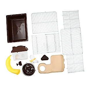 TEHAUX Hamster Cage Gerbils Castle Cage Hamster Auto Waterer Cages and Habitats Chinchilla Cage Accessories Toy Pets Exercise Accessories Hedgehog House Small Animal House Hedgehog Hut