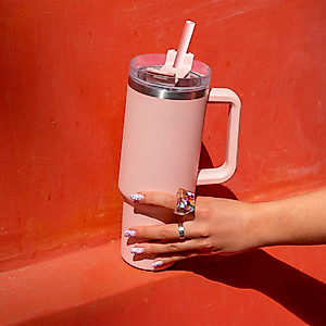 6Pack Replacement Straws for Stanley 40oz 30oz 20oz 14oz Tumbler, Airboat Reusable Plastic and Flexible Silicone Straws with Clean Brush Compatible with Stanley Cup (2*Clear Plastic+4*Color Silicone)