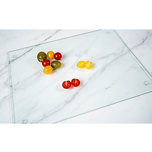 Phore Tempered Glass Cutting Board for Kitchen, Dishwasher Safe, Clear Cutting Board for Countertop, Scratch Resistant, Heat Resistant, Shatter Resistant(16"x12", Clear)