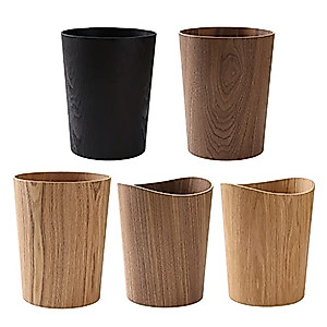Creative Storage Wooden Trash Can Home Bucket Garbage Bin Hotel Living Room Office Wastebasket Cans Nordic Recycling Bin for Home Bedroom Kitchen Office Waste Basket Cans