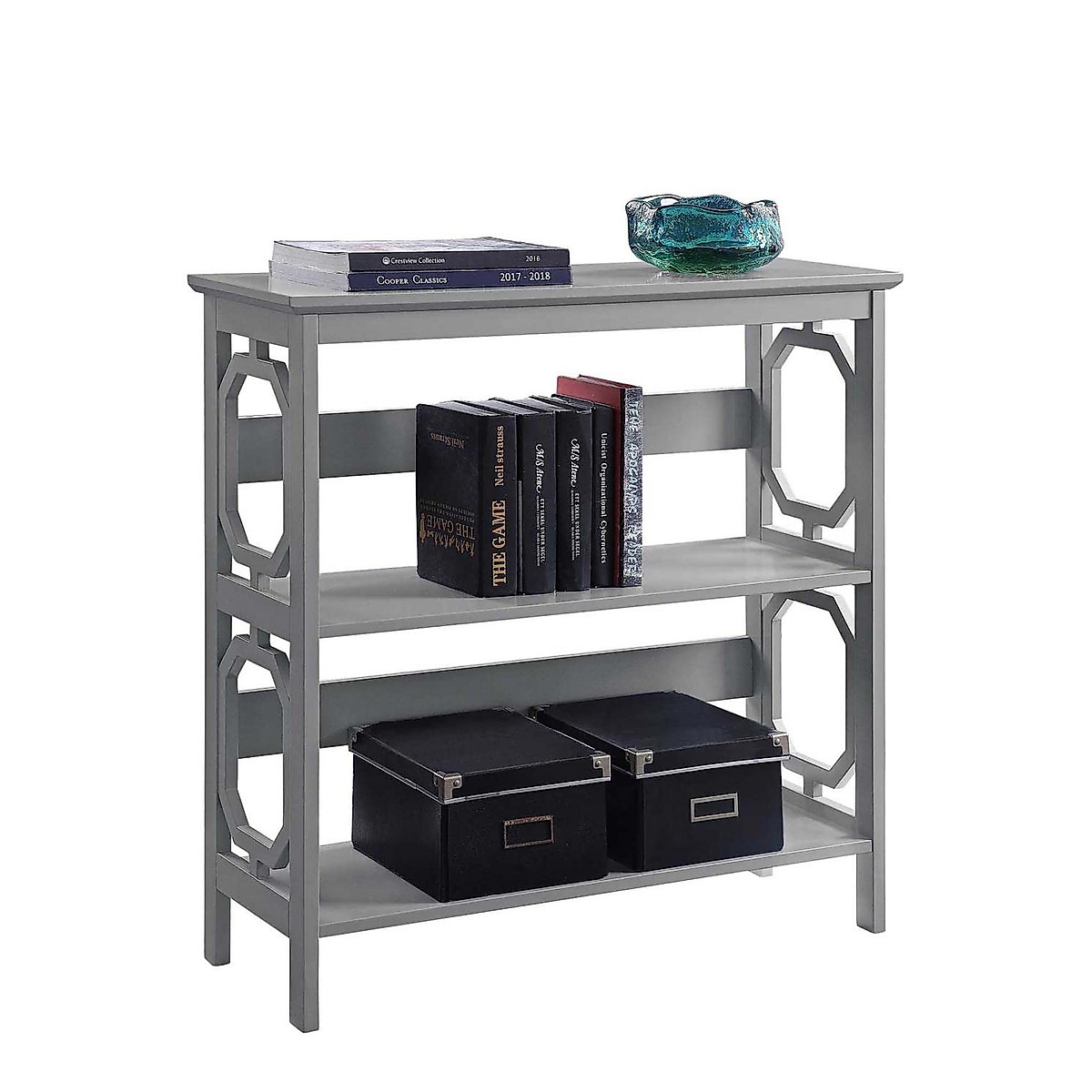 Convenience Concepts Omega 3 Tier Bookcase, Gray