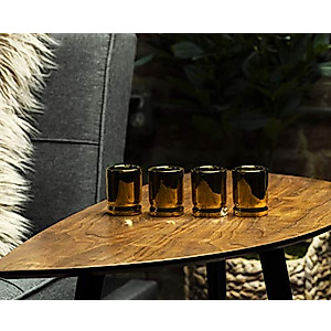 The Wine Savant 50 Caliber Bullet Shot Glasses Set - Set of 4 - Each holds 2 Ounces - Tactical Bullet Casings Shot Glasses