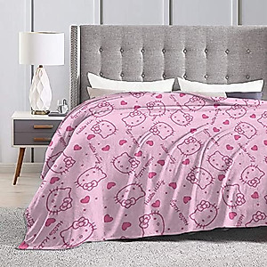 Kitty Cat Blanket Flannel Manga Soft Cozy Spider Throw Blanket for Couch Bed&Sofa 50"x40"