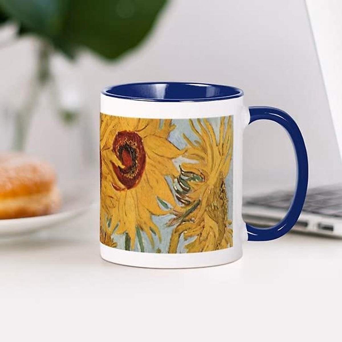 CafePress Van Gogh Sunflowers Wraparound Mug Ceramic Coffee Mug, Tea Cup 11 oz