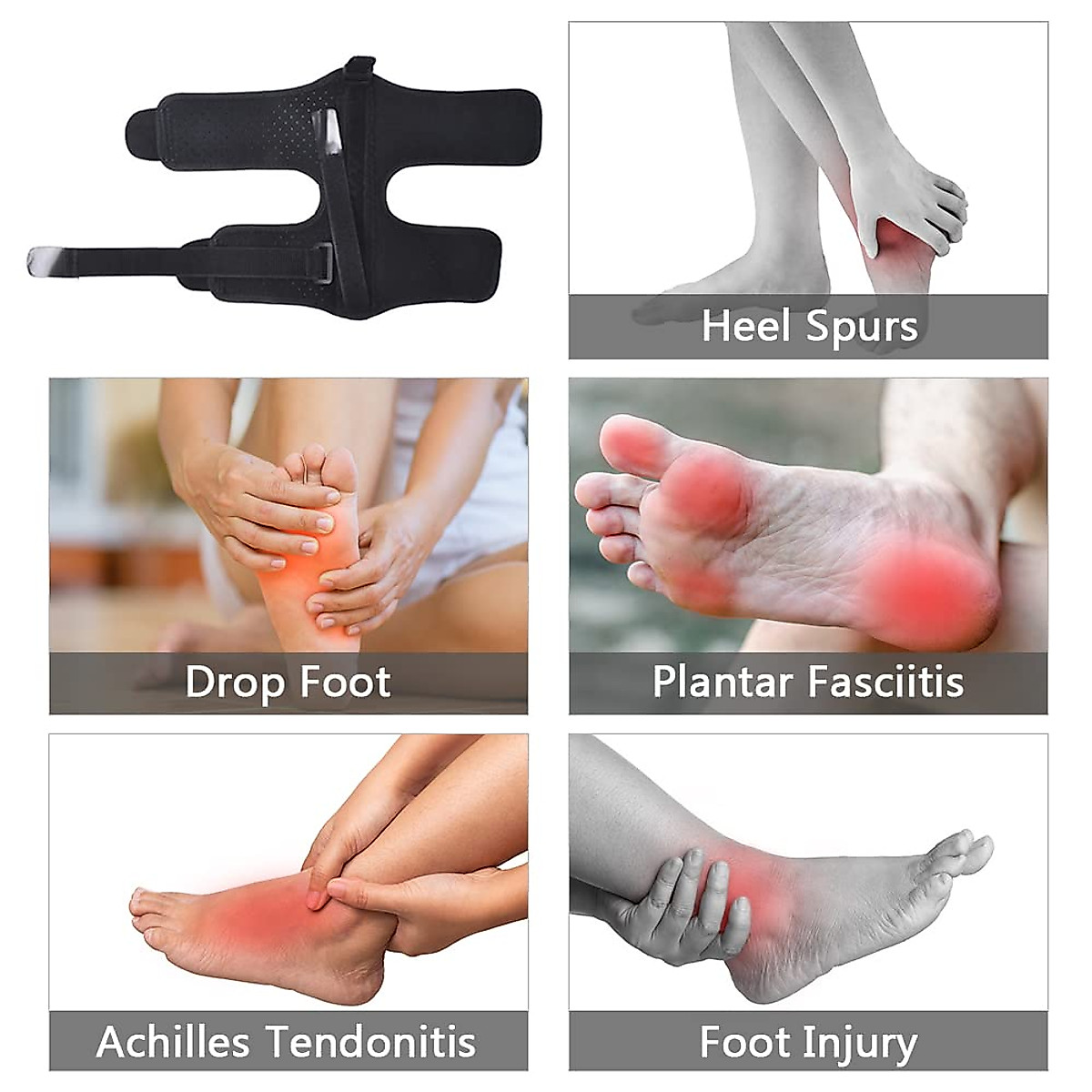 PENCHEN Foot Splint Brace Plantar Fasciitis Night Splint Drop Foot Orthotic Brace for Tendonitis Heel and Ankle Pain 1pc