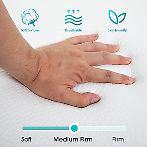 Tri Fold Memory Foam Mattress 4 inch Folding Mattress Topper Portable Foldable Memory Foam Mattress Non-Slip Bottom Breathable Mattress Guest Bed with Zipper Washable Cover CertiPUR-US Certified, Twin