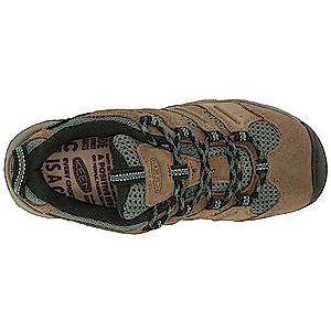 KEEN Women's Headout Low Height Waterproof All Terrain Hiking Shoes, Shitake/Dark Forest, 8