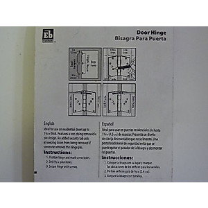 Everbilt 4 in. Solid Brass Square Corner Security Door Hinge 14909