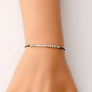 ENSIANTH Sober AF Bracelet Sober Gift Morse Code Bracelet Recovery Gift Sobriety Bracelet New Beginnings Gift (MC sober bra)