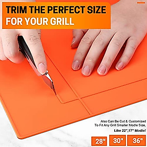 i-FSK Griddle Mat Silicone, Heavy Duty Food Grade Silicone Grill Mat, Customizable Size, Compatible with Blackstone 36", 30",28" Models for All Season BBQ Grill Mat Protection,Fathers Day Dad Gifts