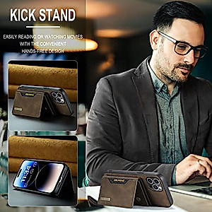 ZCDAYE Wallet Case for iPhone 13 Pro Max Case,iPhone 13 Pro Max (6.7 inches) Case, iPhone 13 Pro Max Leather Case with Removable Card Holder - Khaki