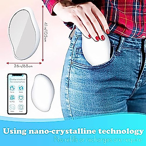 Crystal Hair Eraser, Reusable Hair Removal Device, Hair Removal Tool, Magic Hair Eraser for Back Arms Legs Fast & Easy Crystal Hair Eraser for Women and Men, Hair Eraser for Back Arms Legs - White