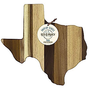Totally Bamboo Rock & Branch Series Shiplap Texas State Shaped Wood Serving and Cutting Board | Great for Wall Art