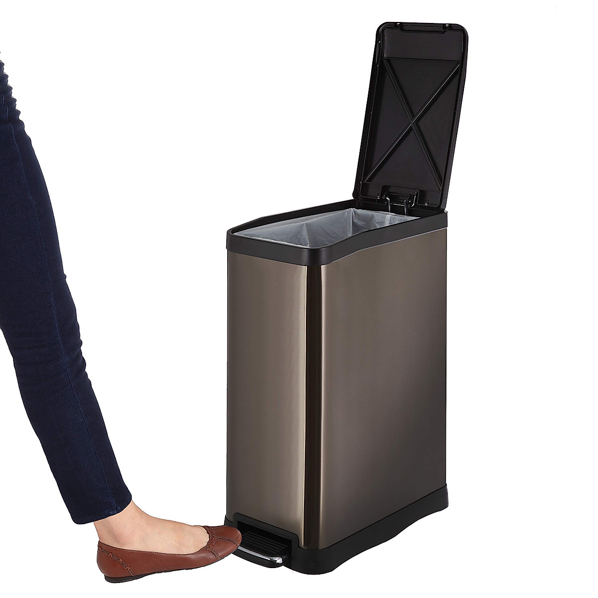 HomeZone VA41660A Trash can, Single Compartment, Black