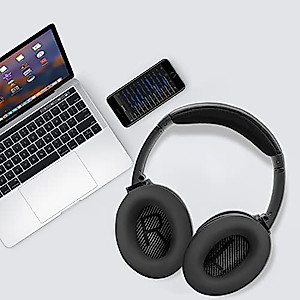 SOULWIT Silicone Ear Pads Cover Protector for Bose QuietComfort 15 QC15 QC25 QC2 QC35 QC45/Ae2 Ae2i Ae2w/SoundTrue & SoundLink AE Headphones Cushions, Sweatproof, Easily Washable - Black