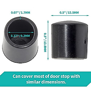 Zorveiio 30 Pcs Black Door Stop Bumper Tips, 0.39 Inch ID Rubber Door Stopper Bumpers Door Stop Caps for Door & Wall Protection