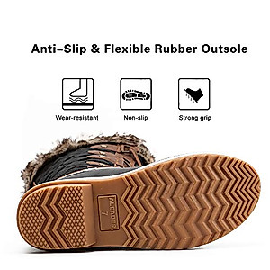ALEADER Winter Boots for Women, Fashion Waterproof Snow Boots Cold Weather Shoes Black/Brown 10 D(M) US