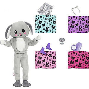 Barbie Cutie Reveal Fashion Doll with Puppy Plush Costume & 10 Surprises Including Mini Pet & Color Change