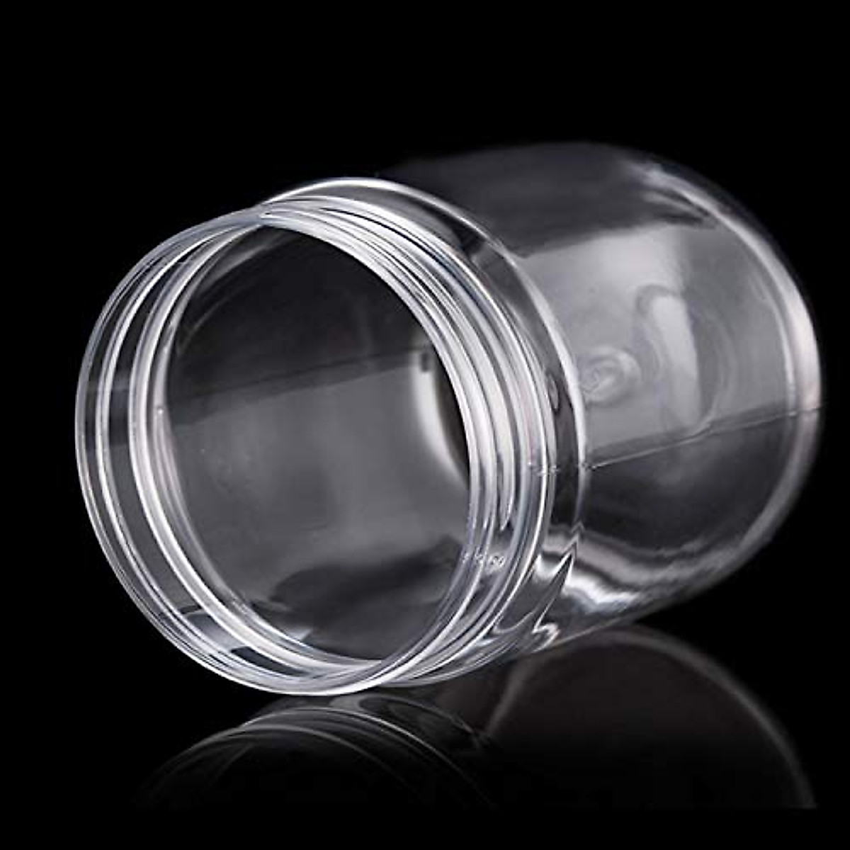 MANSHU 6 Pack 8 Oz Clear Empty Slime Storage Containers, Slime Jars with Lids for little arts and crafts and household supplies, Black Lid