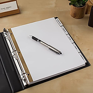 Avery 5 Tab Binder Dividers, White with Insertable Clear Big Tabs, 1 Set Pack, 8 Packs, 8 Sets Total (11122)