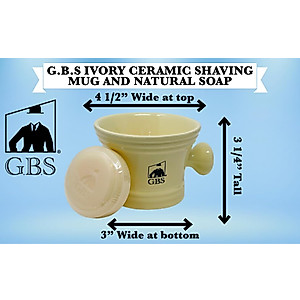 G.B.S Stylish Shaving Set - Shave Ready Straight Razor, Honing Sharpening Strop, Straight Razor Leather Case, Ceramic Mug Brush with Stand, Alum, Shaving Soap & Strop Paste, Ivory