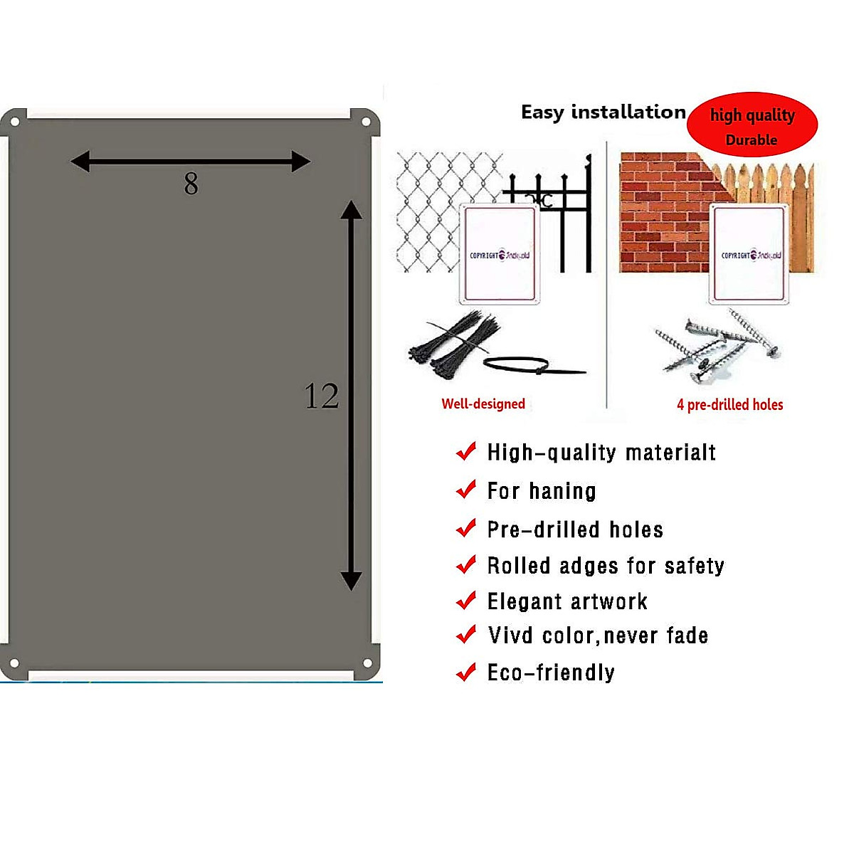 TSOSK Retro metal tin sign Christmas Sign Plaque Door Wall Hanging Decorations (Merry Christmas) Christmas Gifts Tin Sign,Cave,Bar,Club,Home Wall Art Metal Tin Sign 8x12 inches
