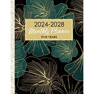 2024-2028: Monthly Planner Five Years Agenda & Organizer 5 Year from January 2024 to December 2028 Floral Cover
