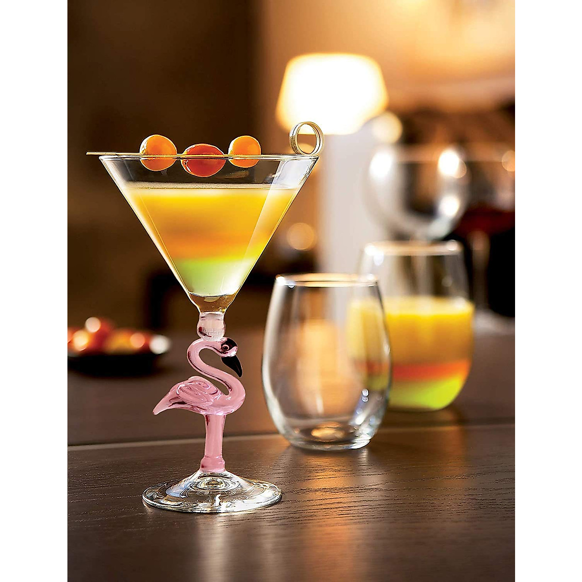 Creative Pink Flamingo Cocktail Glass, Set of 2 Martini Glasses, 5 Ounce Wine Glass, Bar Accessories, Birthday gift, Wedding & Celebrations Cup(2, 150ml)