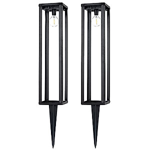 shinar 2 Set Solar Lights with 60 Lumen Vintage Light Bulb E12 warmwhite LEDs Solar Lamps Solar Light Solar Lanterns Solar Pathway Lights for Outdoor Garden, Garage, Driveway, Yard & Balcony