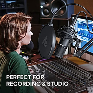 MAONO XLR Condenser Microphone, Professional Cardioid Studio Recording Mic for Streaming, Podcasting, Singing, Voice-Over, Vocal, Home-Studio, YouTube, Skype, Twitch (PM320S)