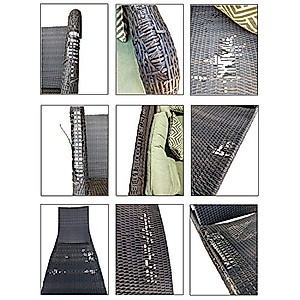 120ft Wicker Repair Supplies, Two-Tone Gradient Dark Brown with Light Brown Stripes, Plastic Rattan Material for Patio Chair Repair Flat Wicker Furniture Repair Replacement