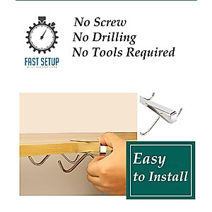 Kakuru Coffee Mug Organizer. Mug Rack Hanger, 4 Hooks Under Cabinet, 2 PCS Stainless Steel, Best Choice for Space Saving