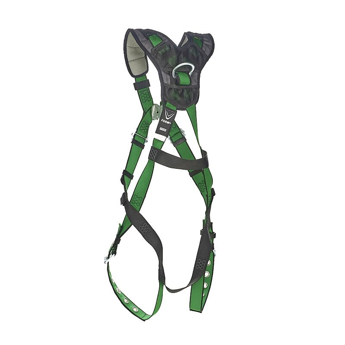 MSA 10205845 V-Form+ Full Body Safety Harness - Size: Standard (Medium), D-Ring Configuration: Back, Tongue Buckle Leg Straps, With Shoulder Padding, Full Body Harness