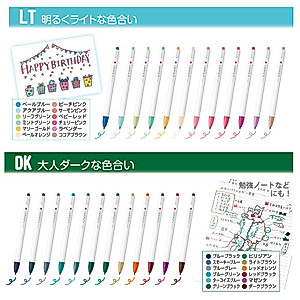 ZEBRA Clickart Water-Based Pen Bright Light 12 Colors Set, Wyss22-12Clt